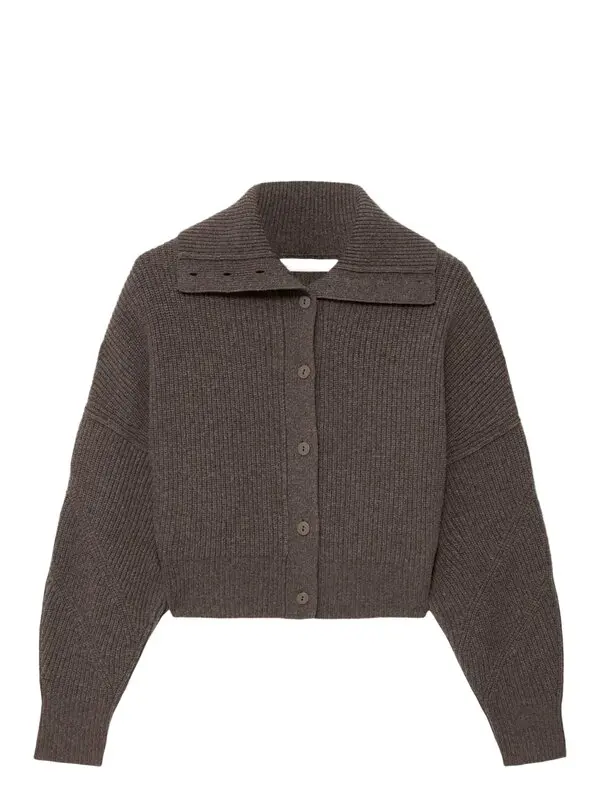 ALLSAINTS Wool Caron Collared Cardigan - Brown