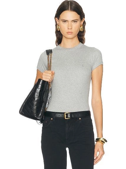 Saint Laurent Cassandre T-shirt - Gris Chine