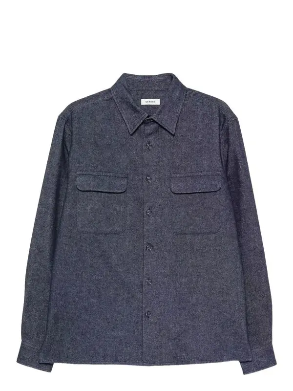 Sandro Flap-pocket Long-sleeve Shirt - Blue