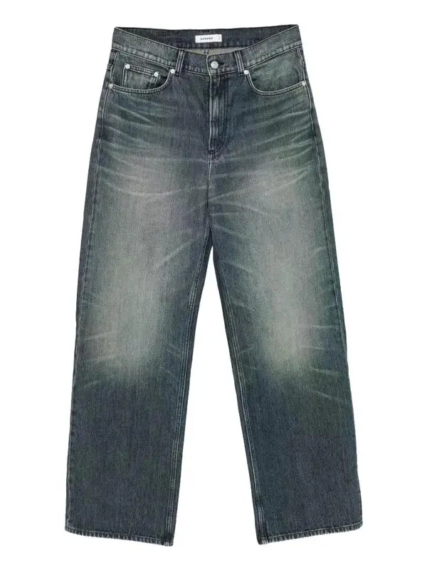 Sandro Faded-effect Wide-leg Jeans - Blue