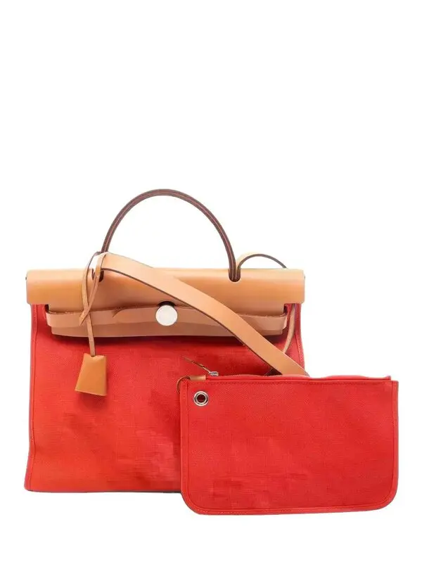 Hermès 2017 Herbag Zip Tote Bag - Red