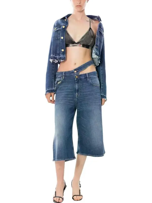 CYCLE Missy Cross-waist Shorts - Blue
