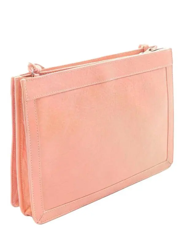 Balenciaga 2018-2026 Leather Navy Pochette Crossbody Bag - Orange