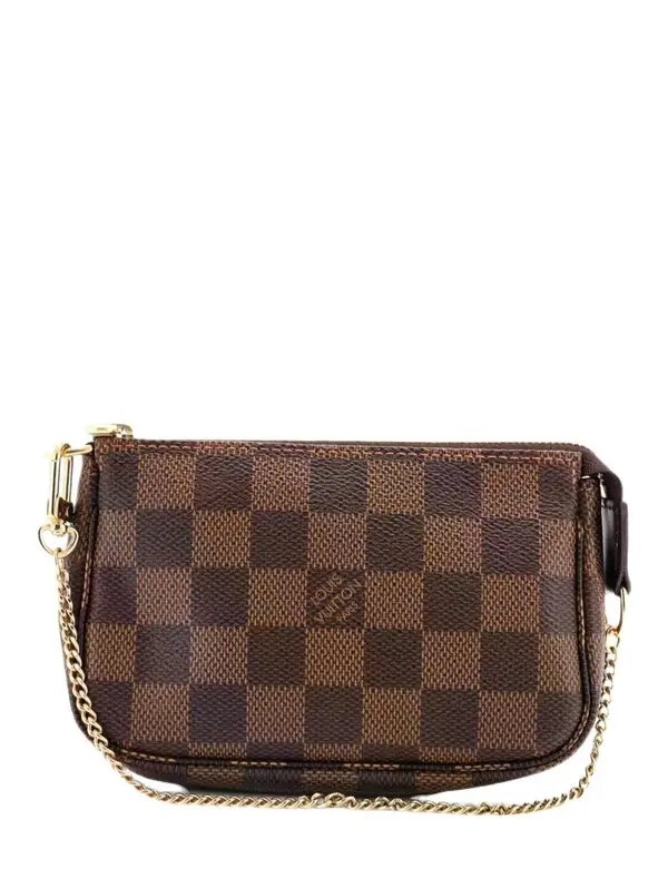 LOUIS VUITTON Pochette Accessoires Damier Mini Clutch Bag - Brown