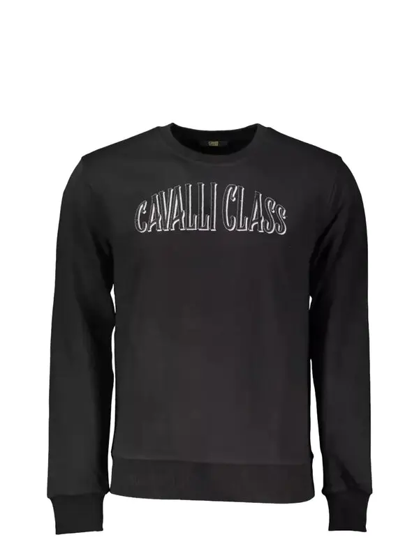Roberto Cavalli Logo-embroidered Crew-neck Sweatshirt - Black