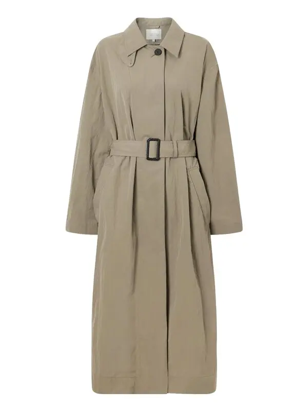 Studio Nicholson Campion Belted Crinkled-shell Trench Coat - Neutrals