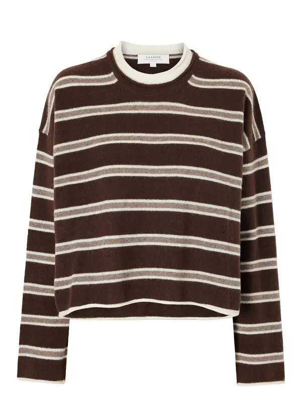 LA LIGNE Dominick Striped Cashmere And Silk-blend Sweater - Multi