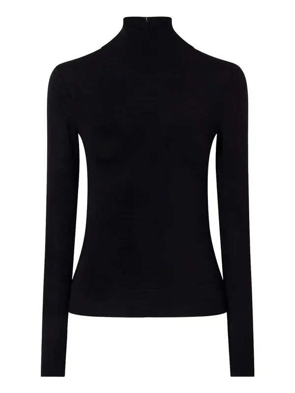 Carolina Herrera Wool And Silk-blend Turtleneck Sweater - Black