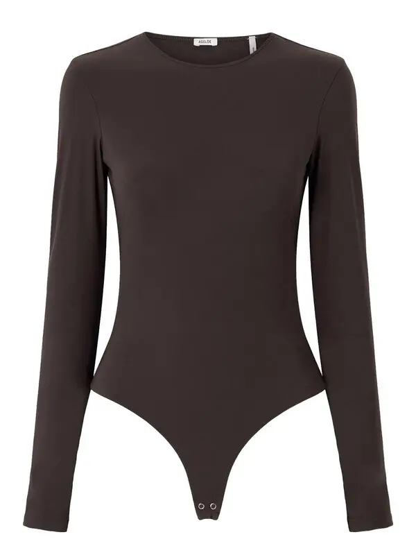 AGOLDE Aura Stretch-jersey Thong Bodysuit - Brown