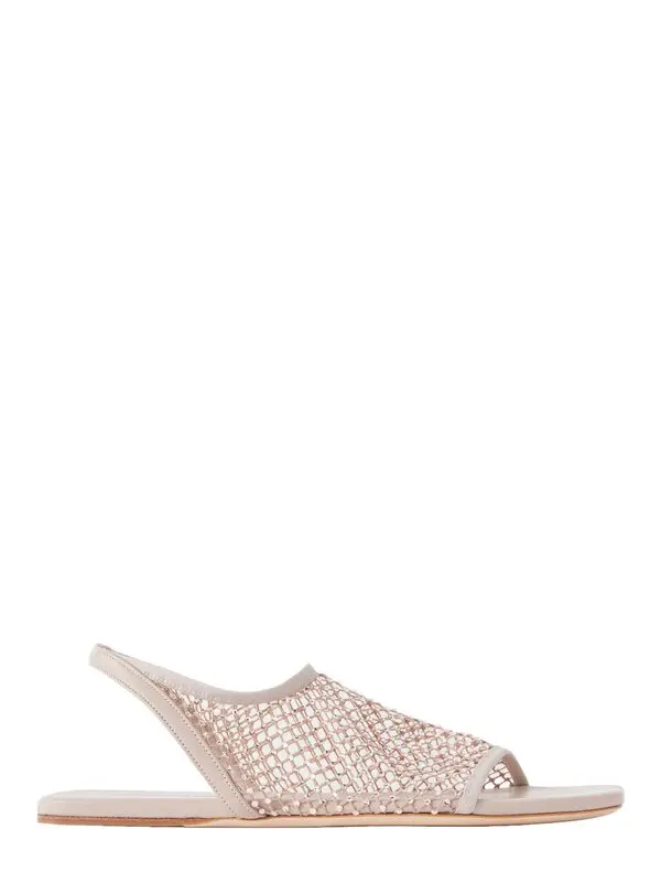Christopher Esber Minette Crystal-embellished Mesh And Leather Slingback Sandals - Pink