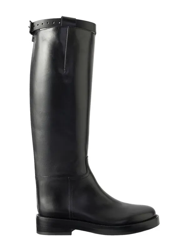 ANN DEMEULEMEESTER Stan Leather Knee Boots - Black