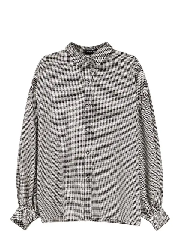 ACTUALEE Pied-de-poule Shirt With Lurex Effect - Black