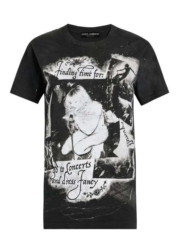 Dolce & Gabbana Jersey T-shirt With Print T-shirts And Sweatshirts Multi-colored - Multicolor