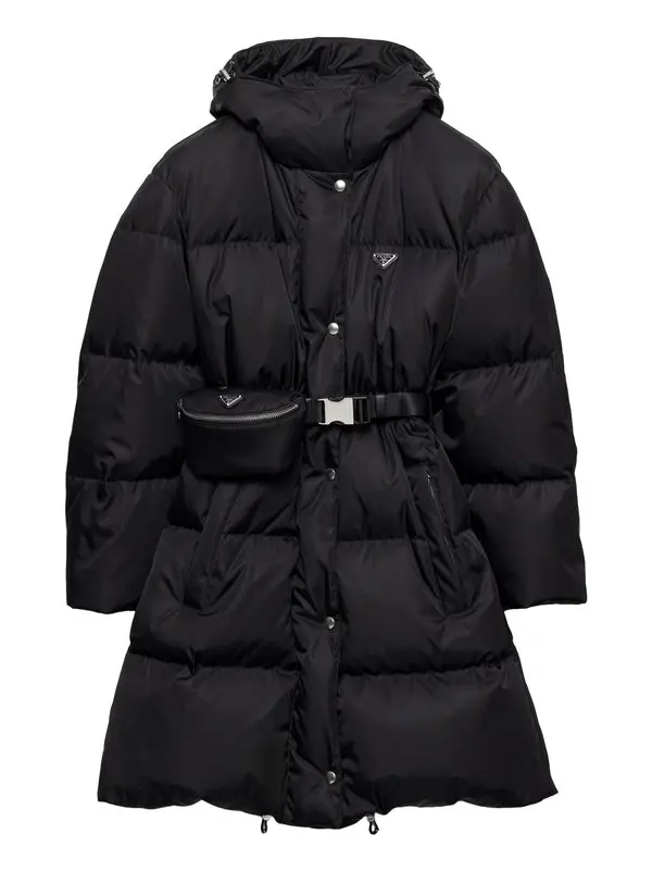 Prada Re-nylon Down Coat - Black