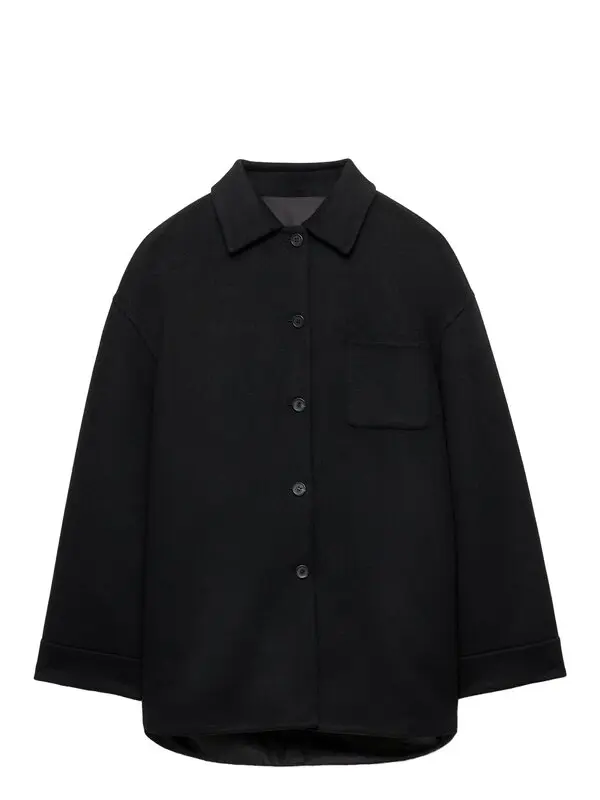 Prada Reversible Double Cashwool And Re-nylon Caban Jacket - Ebony