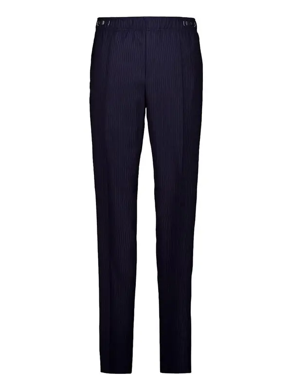 Givenchy Slim-fit Striped Wool-blend Pants With Elasticated Waist - Blue