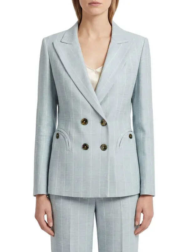 BLAZÉ MILANO Double-breasted Viscose Blazer - Sky