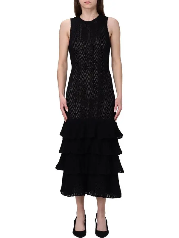 TWINSET Midi Dress In Cotton Knit - Black