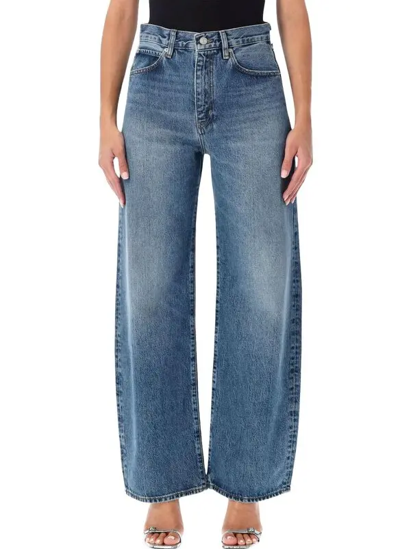 FRAME The Loose High-waisted Baggy Jeans In Cotton And Lyocell - Denim
