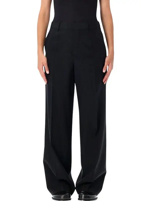 JW Anderson High-waisted Wide-leg Tailored Wool Trousers - Black