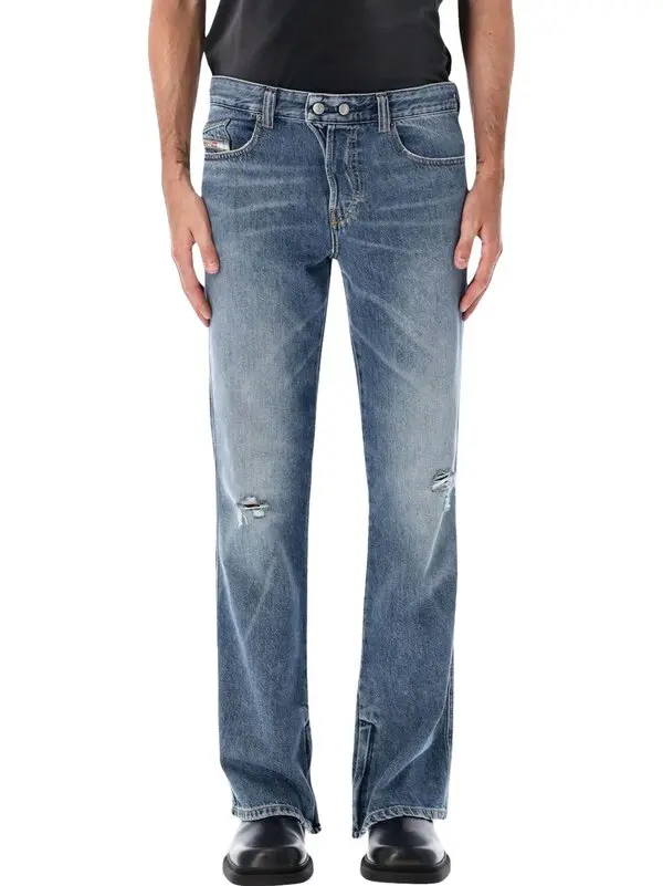 DIESEL® 1980 D-eeper Slim Fit Mid-rise Distressed Denim Jeans - Blue