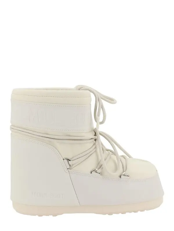 Moon Boot Icon Two-tone Ankle Snow Boots With Adjustable Laces - Yellow Cream