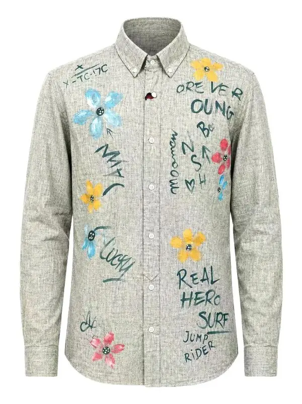 BOB Floral-print Button-down Shirt - Neutrals