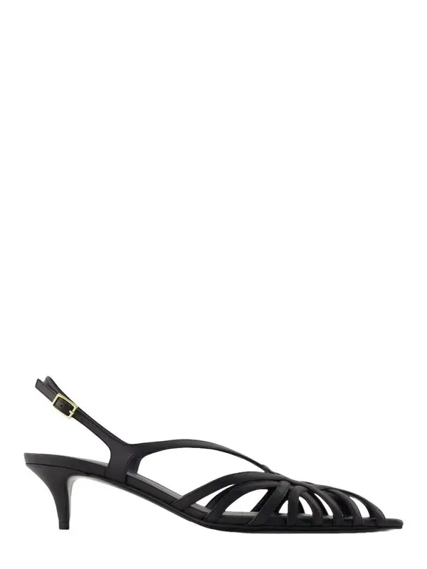 Balmain Caged Leather Sandals - Black