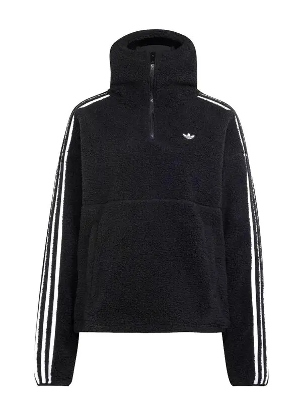 Adidas X Jennie Polar-fleece Quarter-zip Hoodie - Black