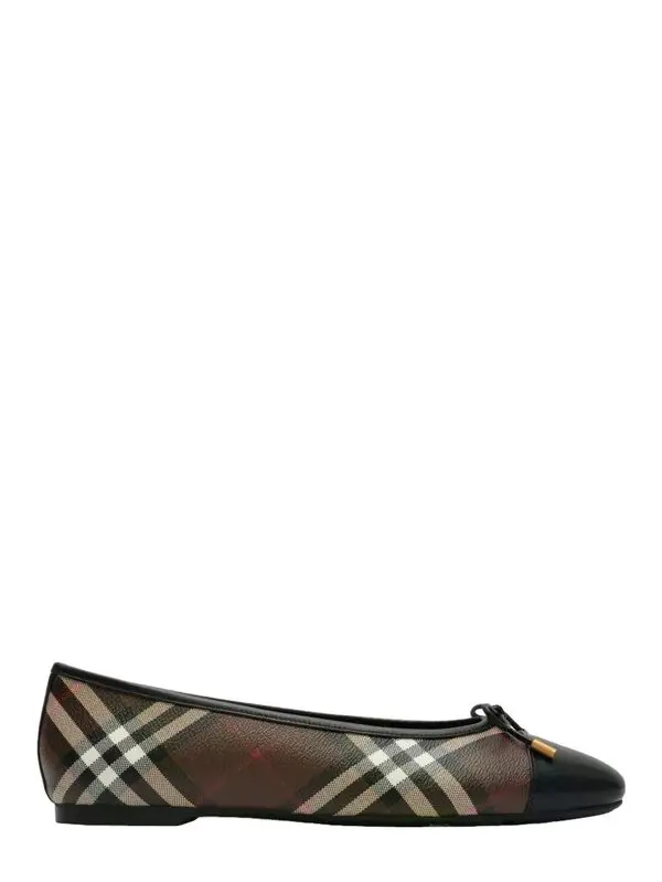 Burberry Check Canvas Highgate Ballerinas - Brown