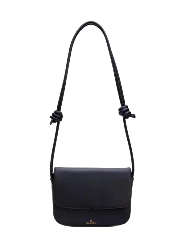 LA PORTEGNA Lucía Knotted Shoulder Bag - Black