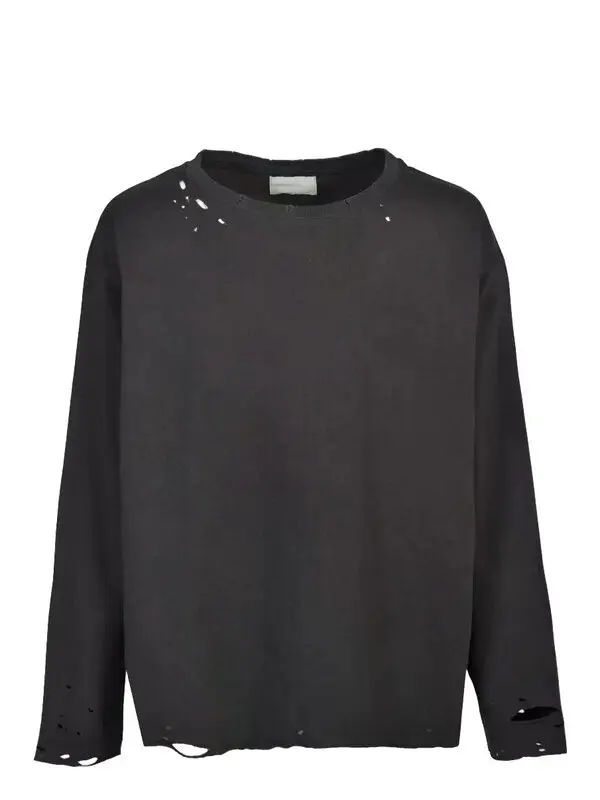 CEDARWOOD Distressed Long-sleeve T-shirt - Black