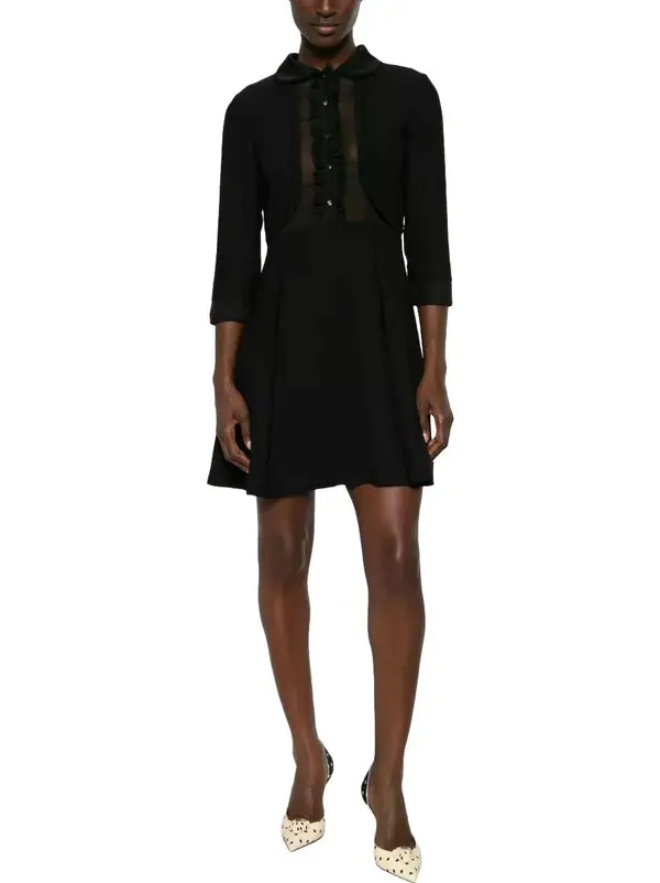 Vivetta Ruffled Mini Dress - Black