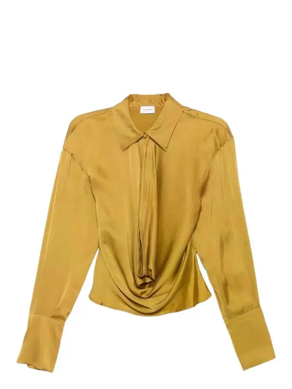 Andamane Draped Long-sleeve Shirt - Yellow