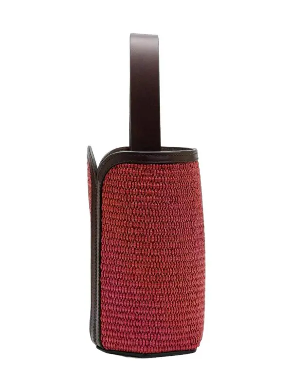LA PORTEGNA Barbara Woven Bucket Bag - Red