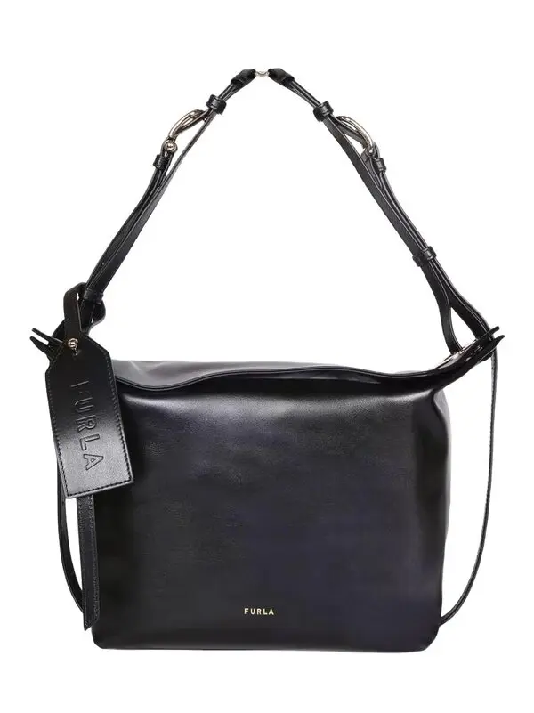 Furla Logo-print Leather Backpack - Black