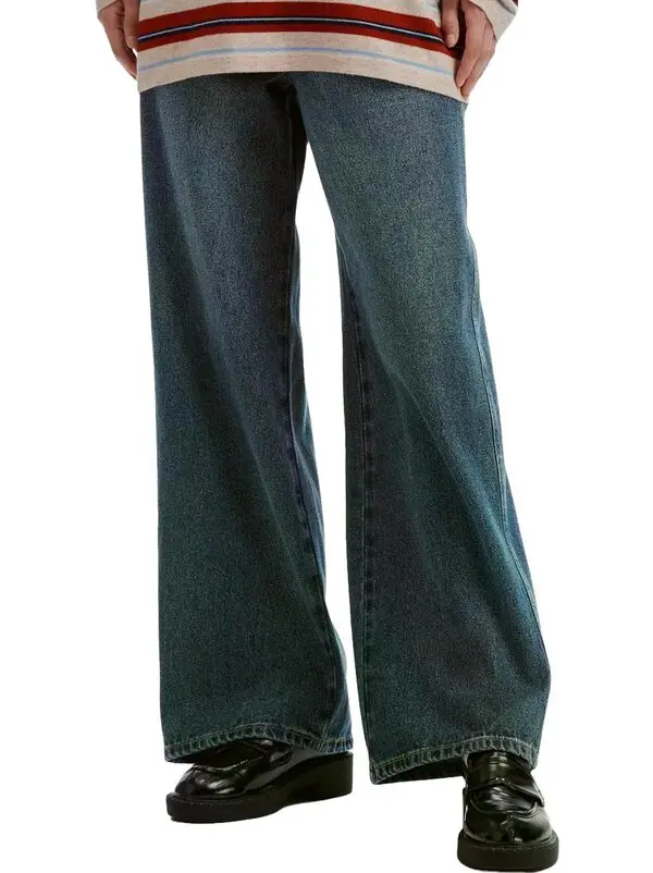 B+AB Patch-pocket Wide-leg Jeans - Blue