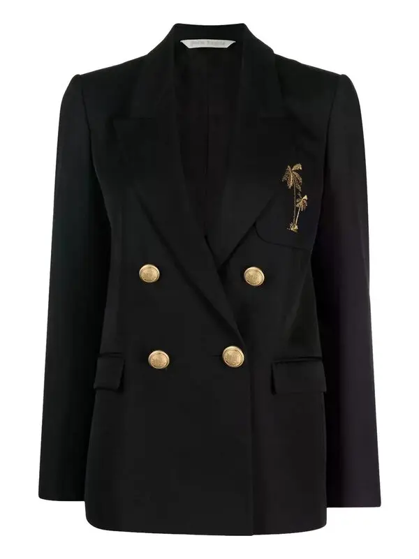Palm Angels Palm-embroidered Blazer - Black