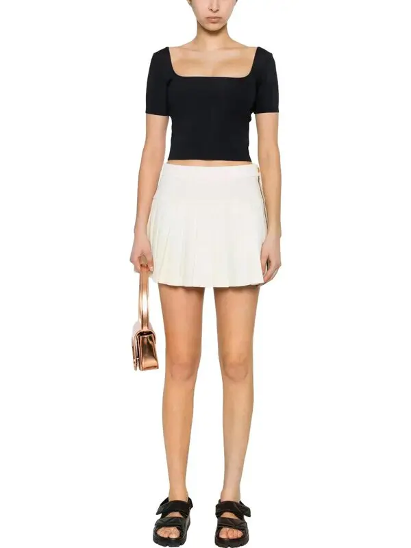 Palm Angels Pleated Mini Skirt - Neutrals