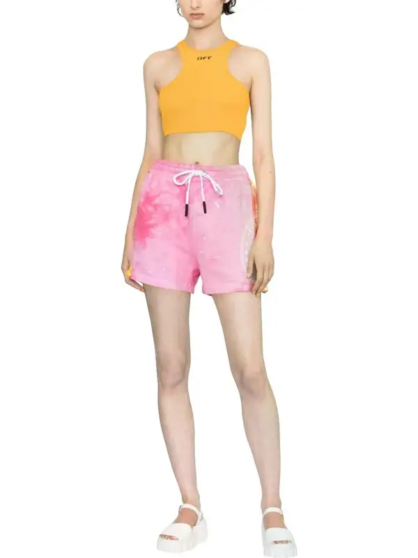 Palm Angels Tie-dye Cotton Track Shorts - Pink