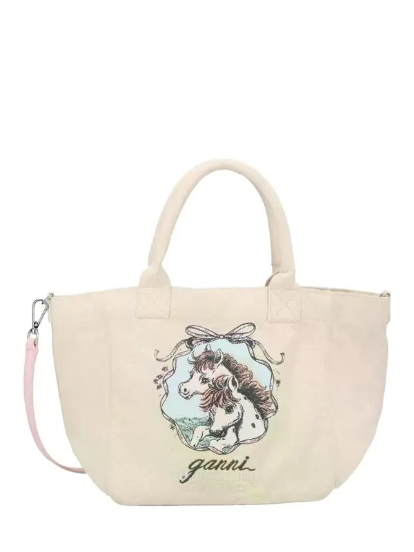 GANNI Easy Pony Tote Bag - Neutrals