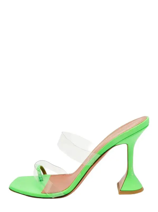 Amina Muaddi Sami Transparent Sandals - Green