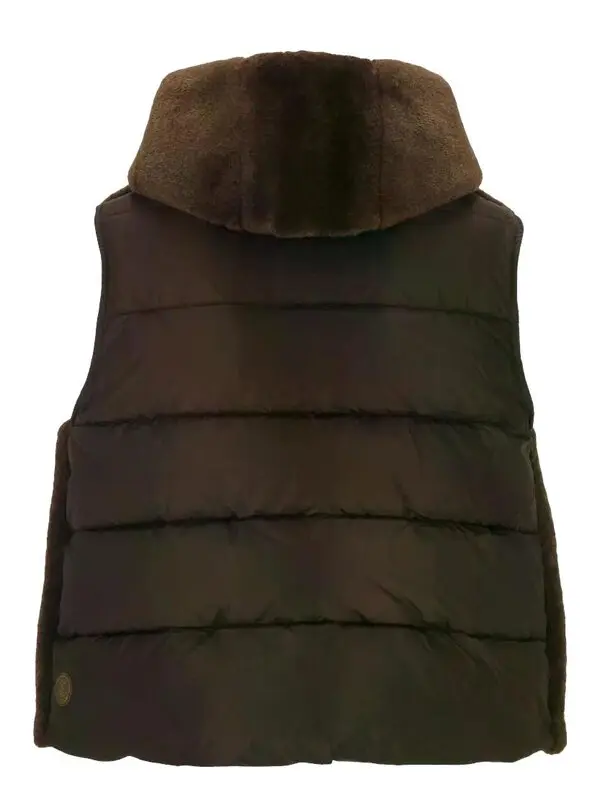 SAVE THE DUCK Hooded Faux-fur Gilet - Brown