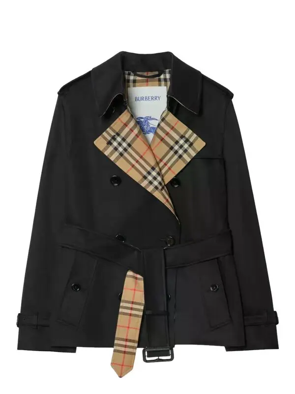 Burberry Garbardine Lakefield Trench Jacket - Black