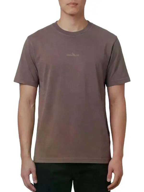 Stone Island Desert Print Logo-print T-shirt - Brown
