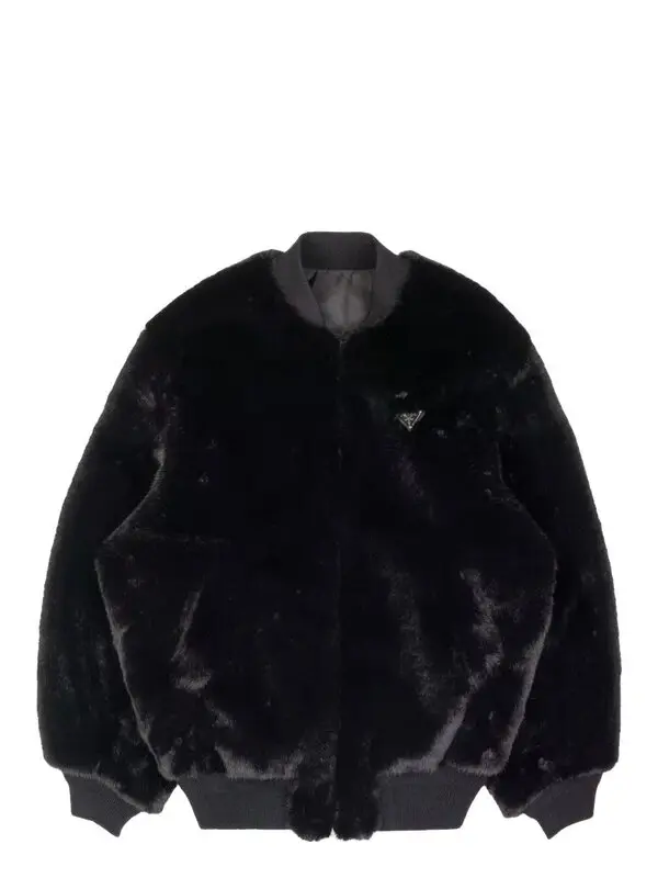 Prada Faux-fur Bomber Jacket - Black