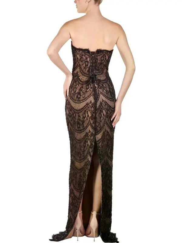 ANDREEA VENECIUC Valeria Strapless Lace Gown - Black