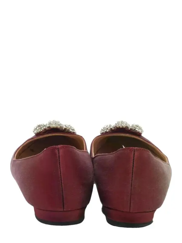 Manolo Blahnik Hangisi Buckle Ballet Flats - Red