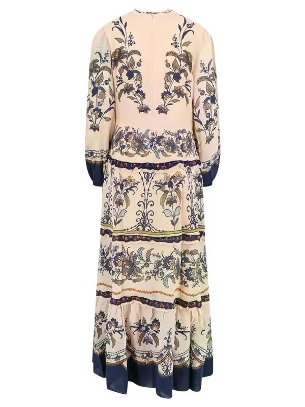 Farm Rio Floral-print Ruffled Midi Dress - Neutrals