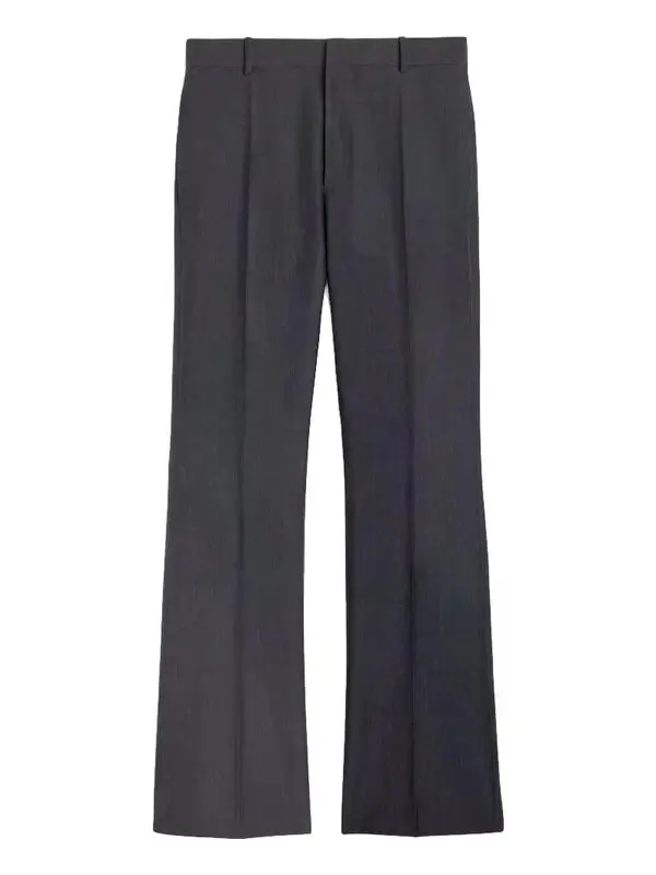 JIL SANDER Fil-à-fil Wool Trousers - Grey
